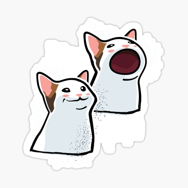 "Popping Cat Pop Cat PopCat" Sticker by CarrieCarsonn | Redbubble