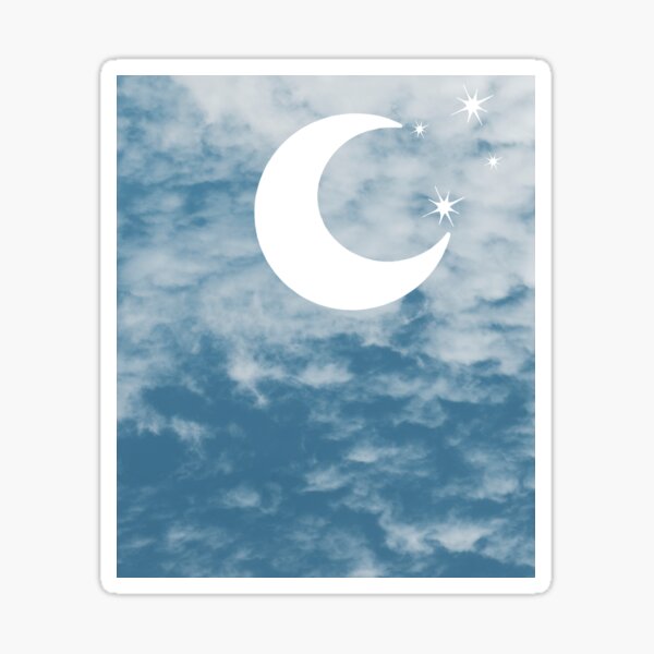 "sky and the moon with stars design " Sticker by Nags- | Redbubble
