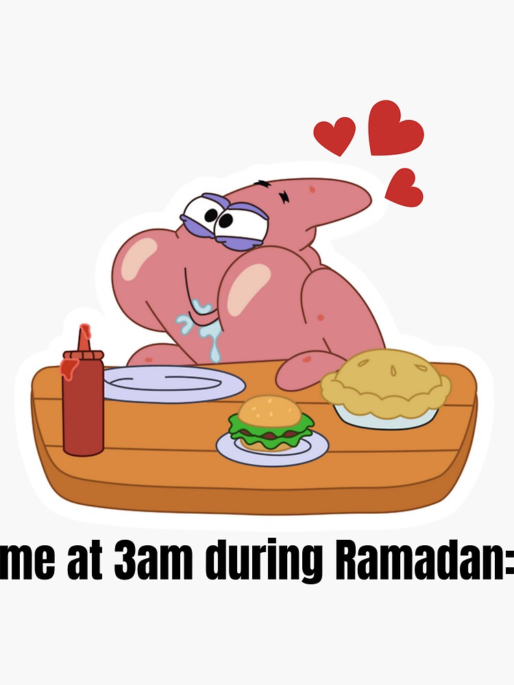 "Ramadan Meme Funny Food Patrick " Sticker by Africrafts | Redbubble