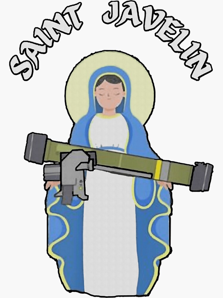 "Saint Javelin Ukraine 2022 war" Sticker for Sale by liskaijikarowa ...