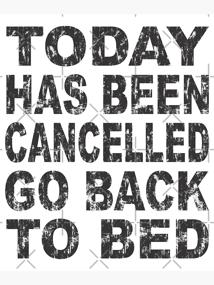 "today has been canceled go back to bed" Poster for Sale by dinnshop ...