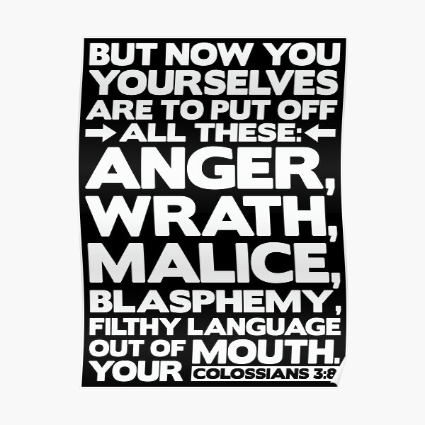 "Colossians 3:8 Blasphemy" Poster for Sale by plushism | Redbubble
