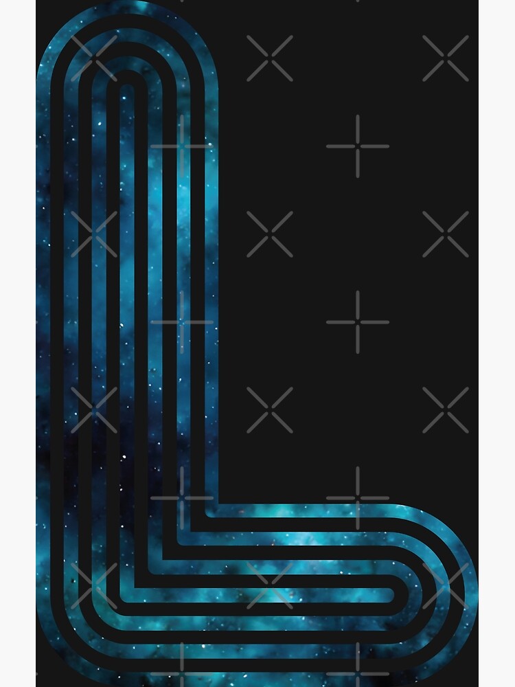 Póster «Letra inicial L de la nebulosa de la galaxia oscura azul ...