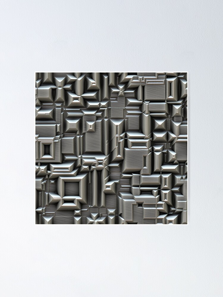 "Brushed Metal Techno Plate" Poster by perkinsdesigns | Redbubble