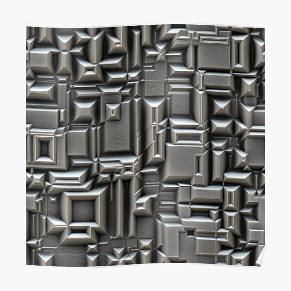 "Brushed Metal Techno Plate" Poster by perkinsdesigns | Redbubble