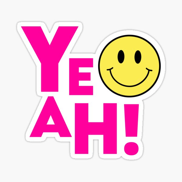 "Preppy YEAH! with smiley" Sticker by Suusck | Redbubble