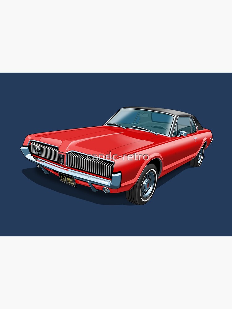 "1967 Mercury Cougar in cardinal red" Poster for Sale by candc-retro ...