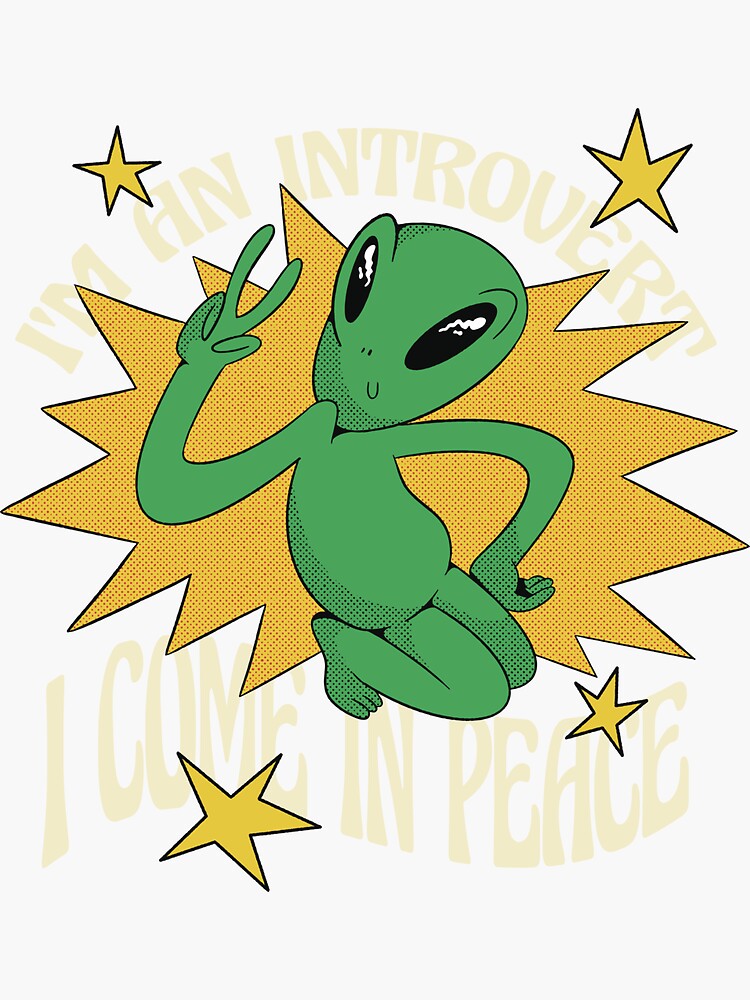 "Alien doing peace sign" Sticker by ARENADESIGNER | Redbubble