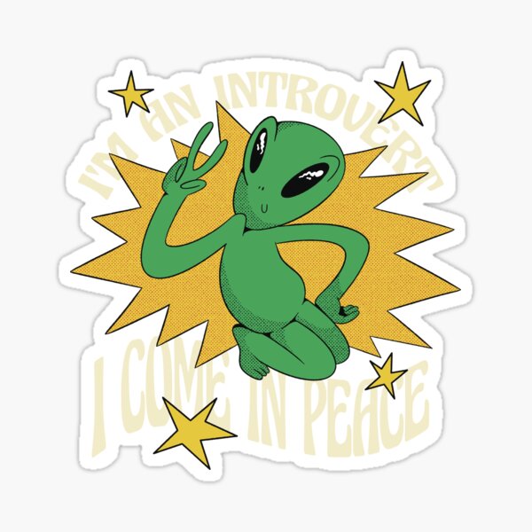 "Alien doing peace sign" Sticker by ARENADESIGNER | Redbubble