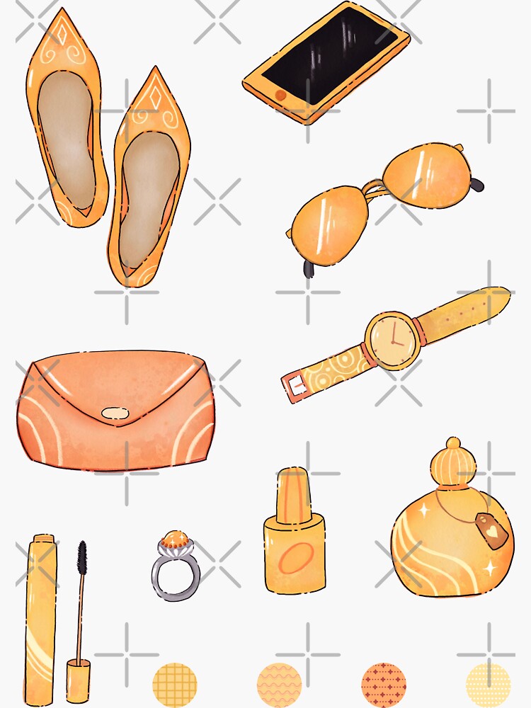 "OOTD: Yellow orange theme - bundle" Sticker by Yakuinie | Redbubble