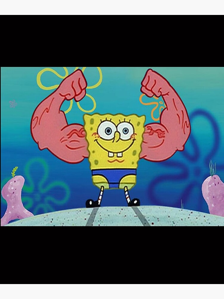 "Spongebob Lifting Weights" Poster for Sale by Benjaminnnn | Redbubble