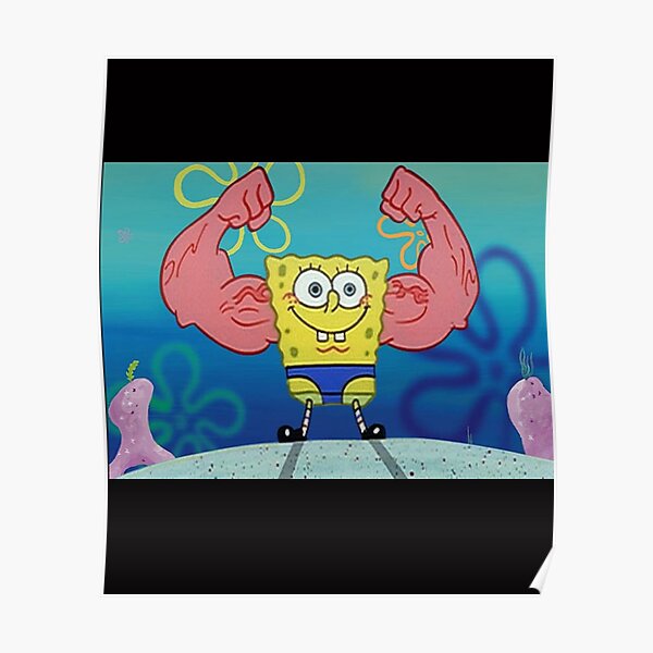 "Spongebob Lifting Weights" Poster for Sale by Benjaminnnn | Redbubble