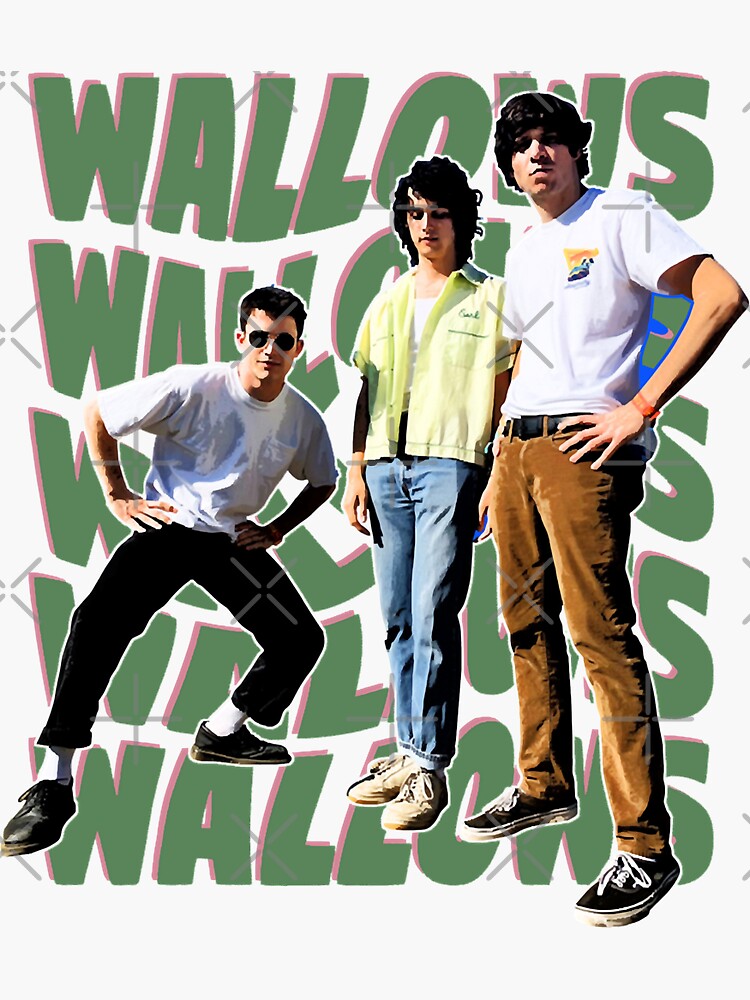 "Great Model Wallows Green Wave Text Cool Graphic Gift" Sticker by ...