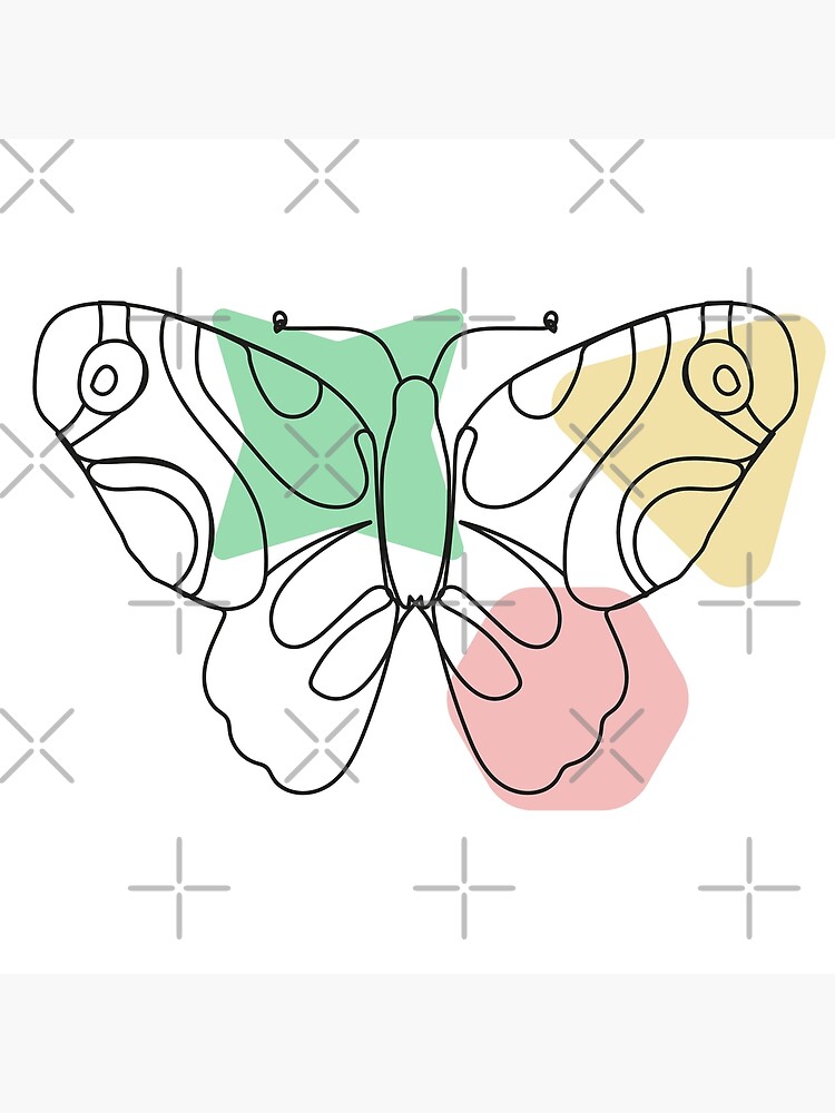 "Calm | One Line Colorful Butterfly " Poster for Sale by Mutism-Merch ...