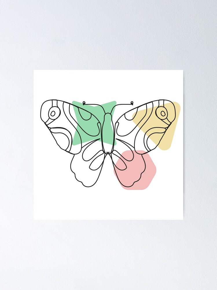 "Calm | One Line Colorful Butterfly " Poster for Sale by Mutism-Merch ...