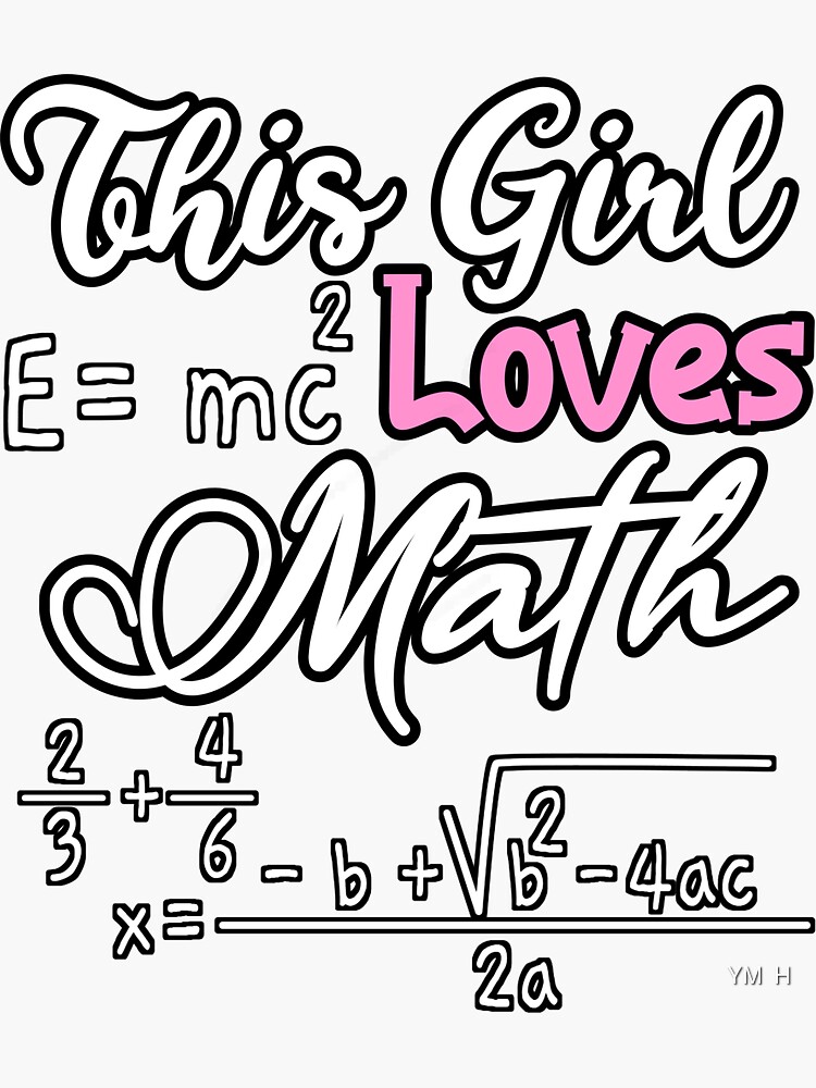 Pegatina «Esta chica ama las matemáticas / Matemáticas divertidas ...