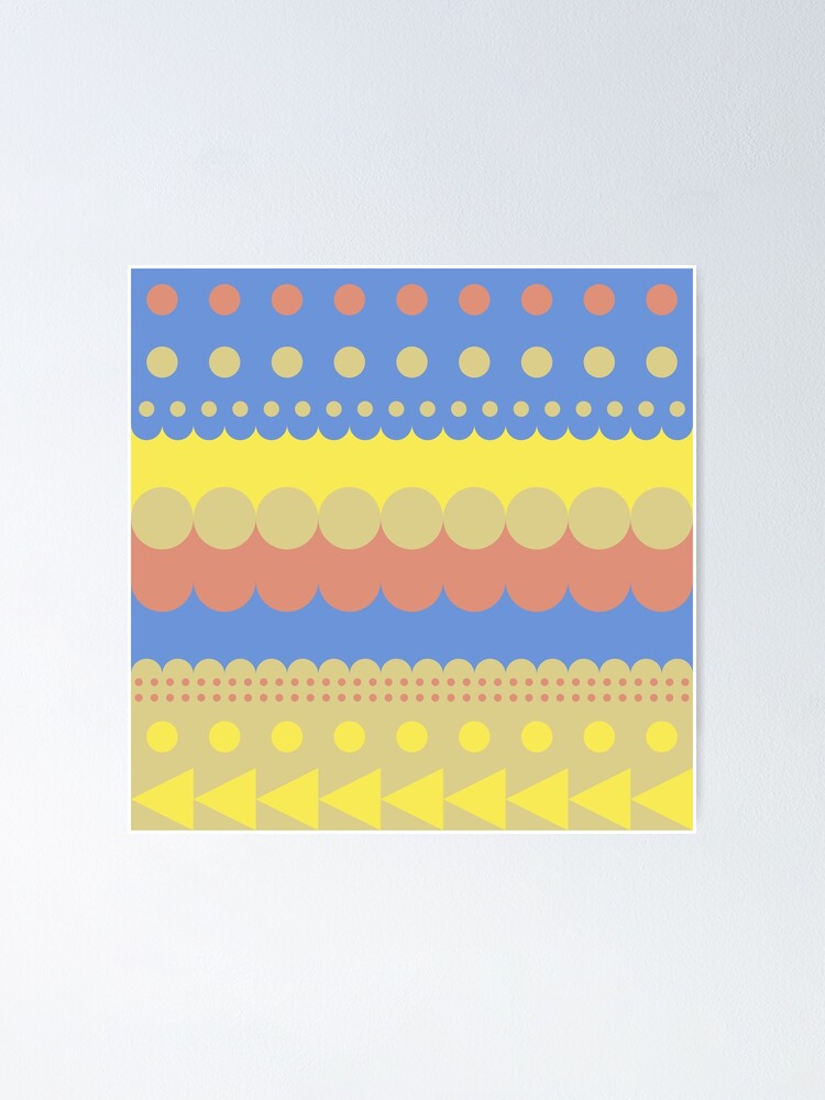 "Blue, Orange and Yellow Retro Rewind Pattern" Poster for Sale by ...