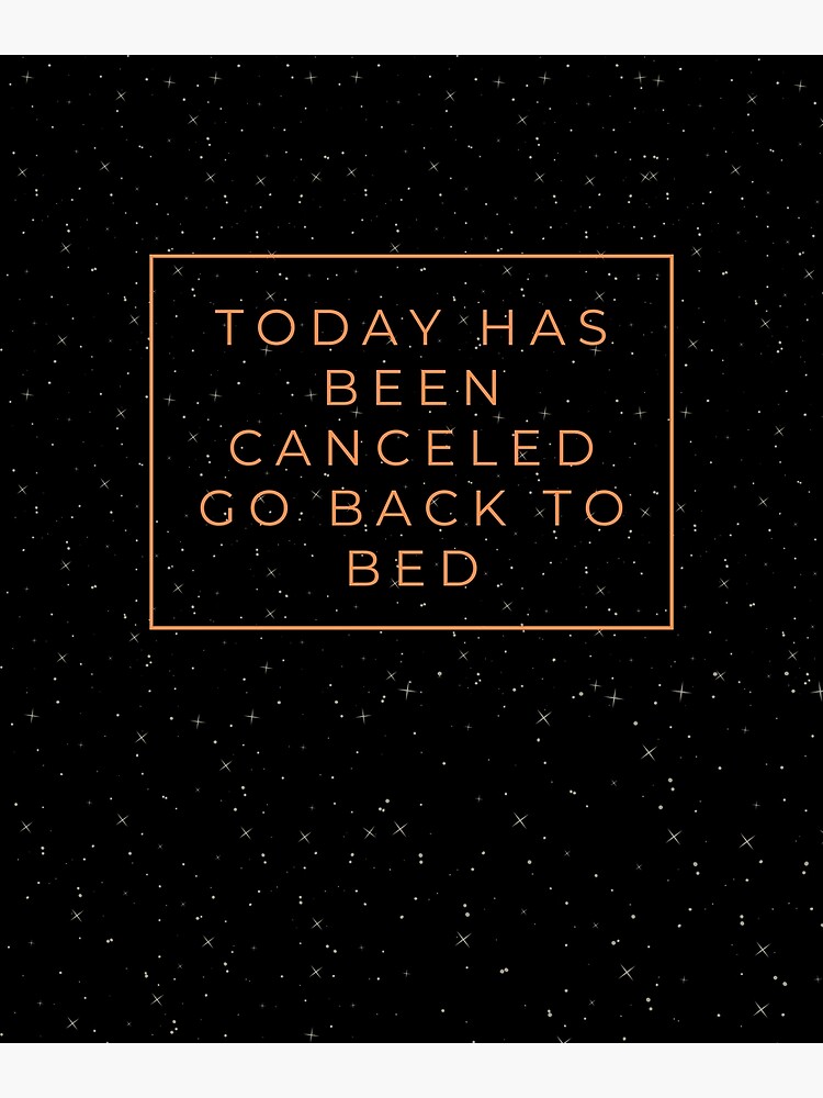 "Today Has Been Canceled Go Back To Bed" Poster for Sale by WilkDesign ...
