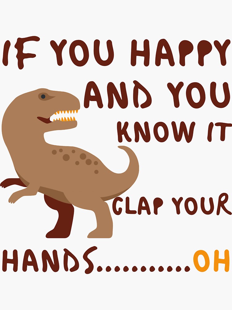 "T-rex clap your hands" Sticker for Sale by JoJogift1 | Redbubble