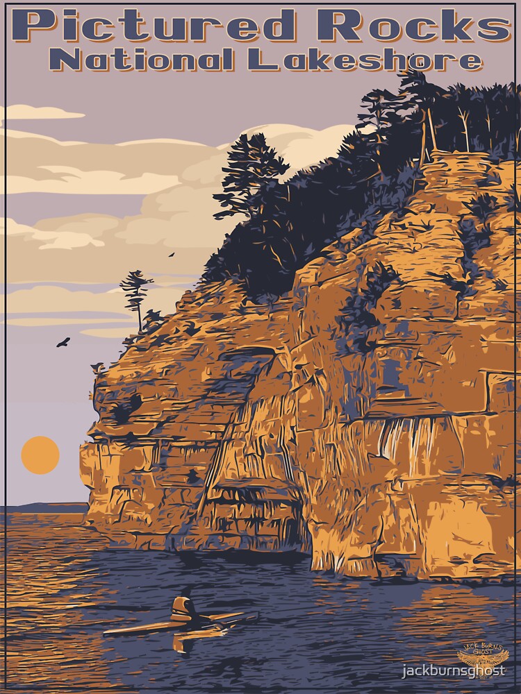 "Pictured Rocks National Lakeshore" Sticker by jackburnsghost | Redbubble