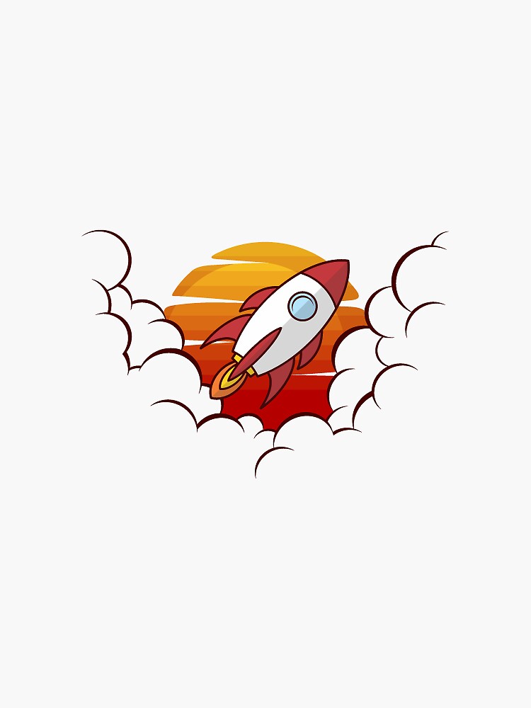 "Rocket launch" Sticker by Bilbordxoxoxo | Redbubble