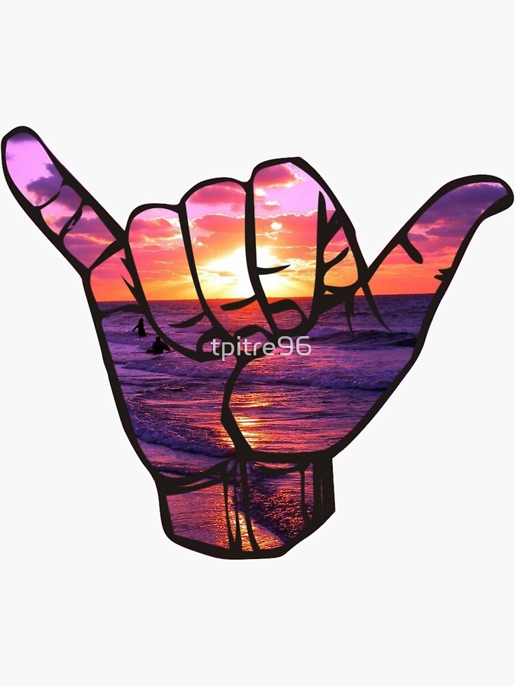 "Shaka Waves" Sticker for Sale by tpitre96 | Redbubble