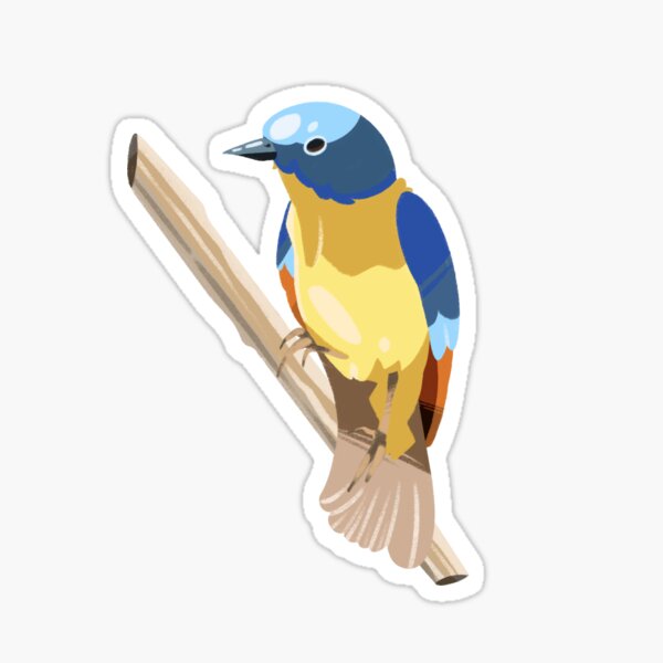 "Blue and Yellow bird" Sticker by ArtsyAriesInc | Redbubble