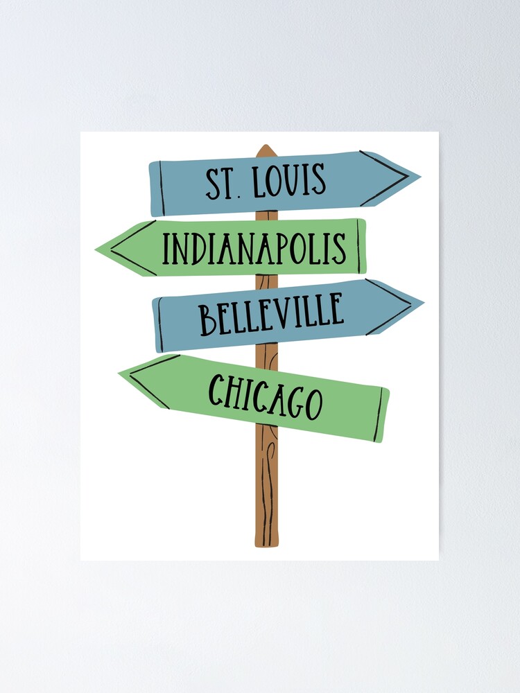"Belleville Illinois - Cute Big Cities Sign" Poster for Sale by ...