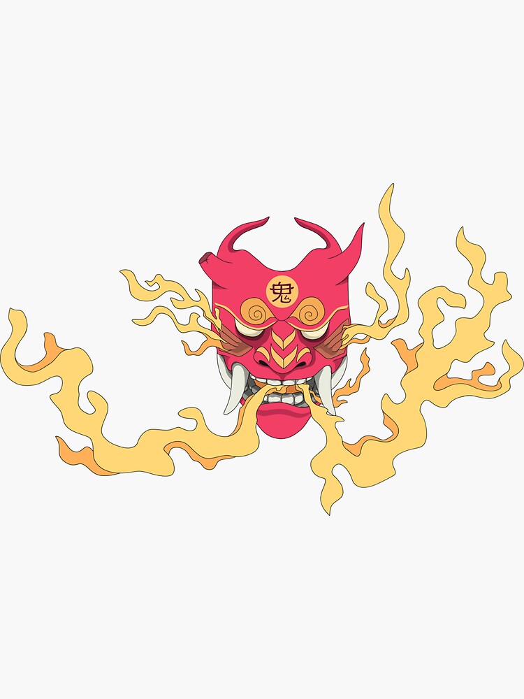 "Oni Mask" Sticker for Sale by B-feng | Redbubble