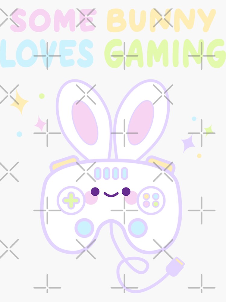 "Cute Gamer Easter Bunny Kawaii Game Controller " Sticker by ISpyKawaii ...