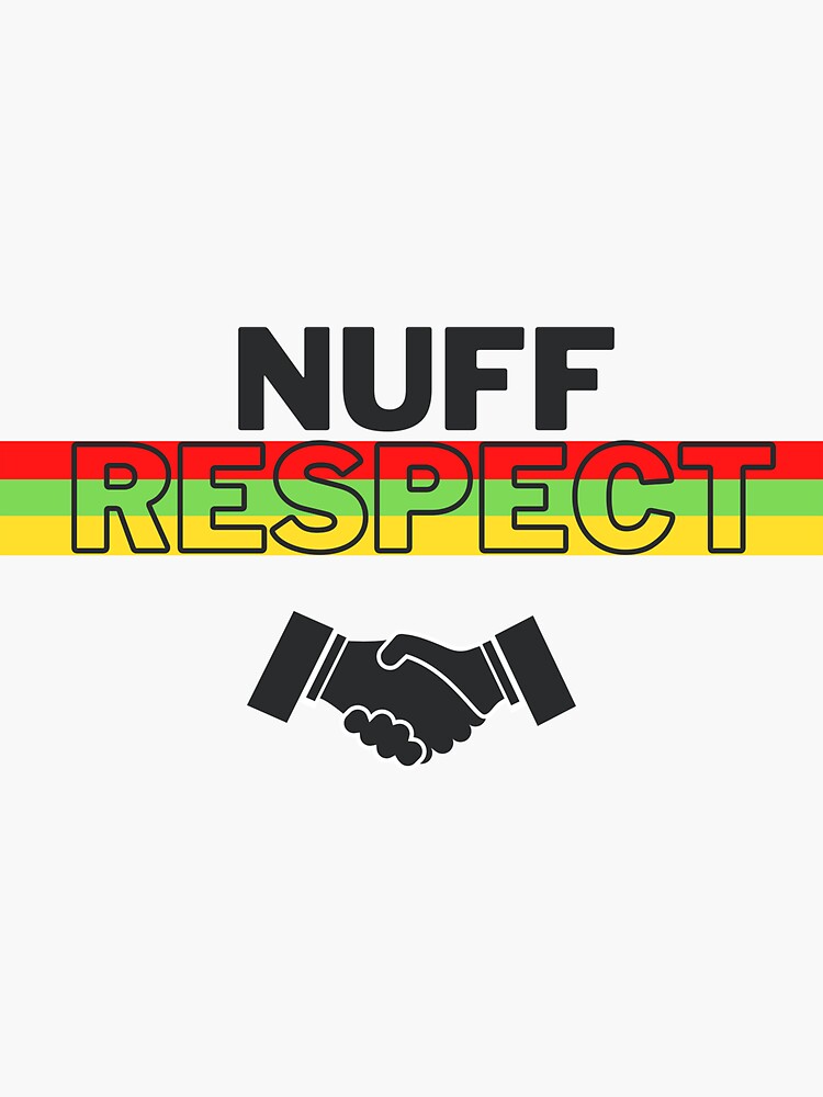 "nuff respect by designer doco" Sticker by domagoj539 | Redbubble
