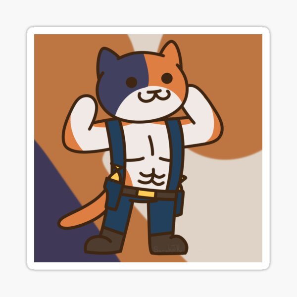 "Funny Meowscles " Sticker for Sale by happykiddos | Redbubble