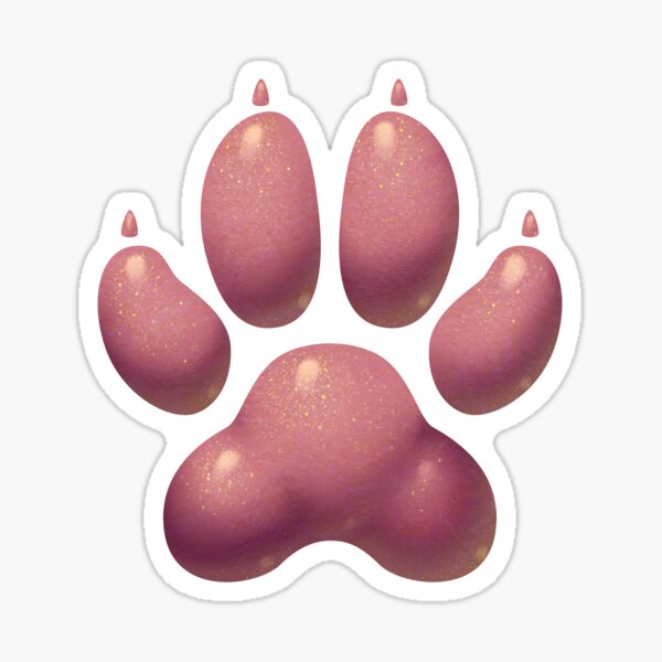 "Peach Dog Glitter Paw" Sticker for Sale by ashley5ash | Redbubble