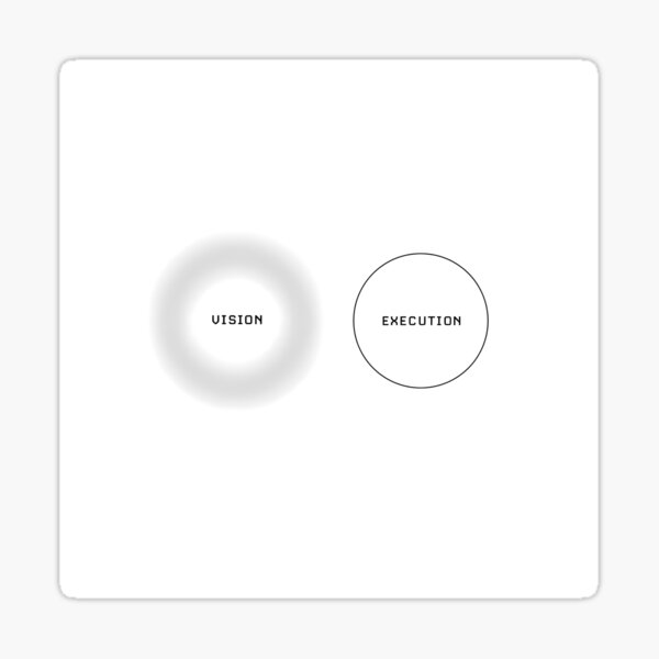 "VISION ≠ EXECUTION" Sticker for Sale by MinimaThinking | Redbubble