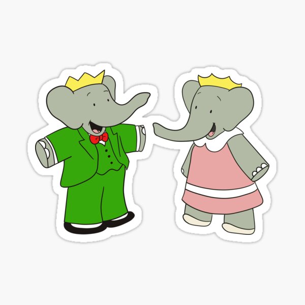"King Babar and queen Celeste" Sticker by mixtape80 | Redbubble