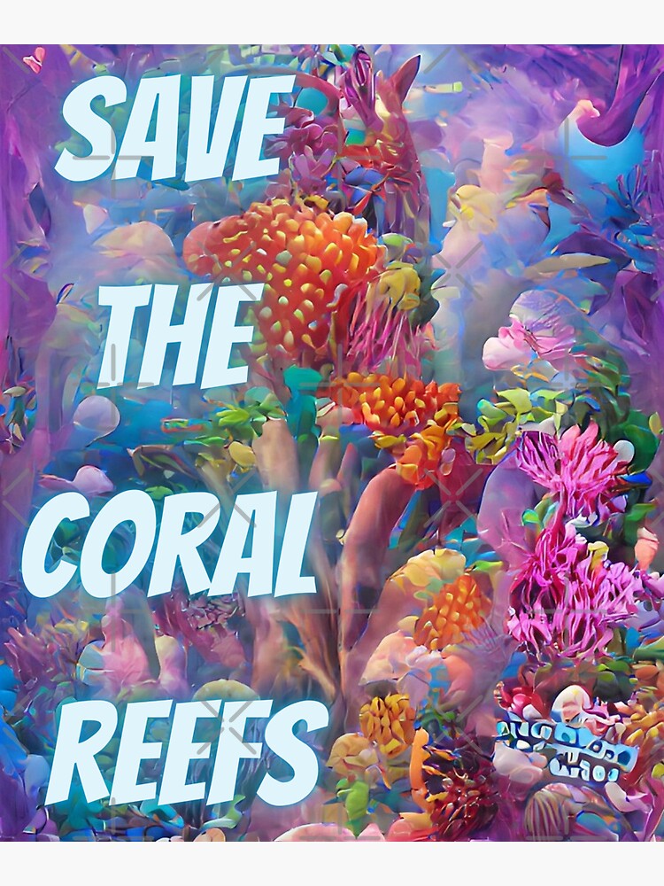 "Save the Coral Reefs, Colorful Algoart" Sticker by TheFatMinion ...