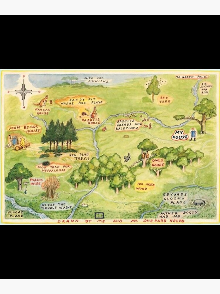 "Hundred Acre Woods Map " Poster for Sale by hellraiservtg | Redbubble