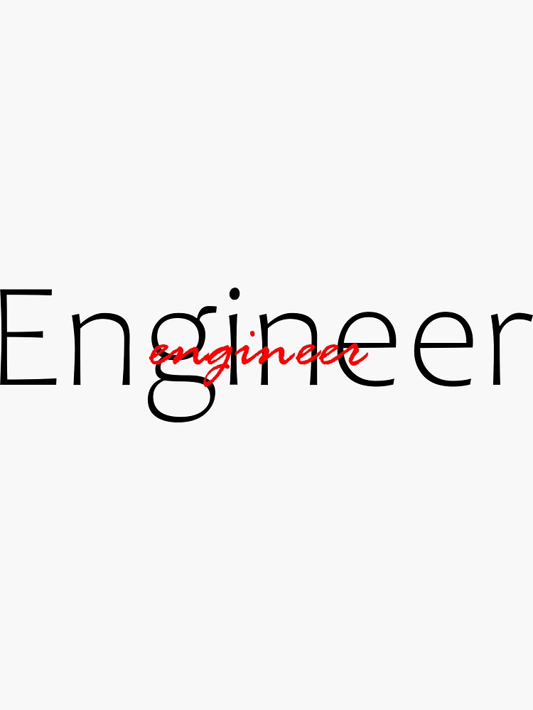 "Engineer Double Word- Red" Sticker by ECKDesign | Redbubble