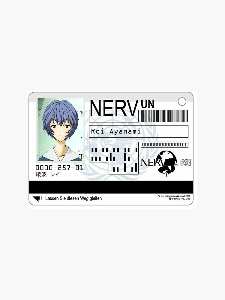 "Rei ayanami neon genesis evangelion nge Nerv card" Sticker by devenac ...