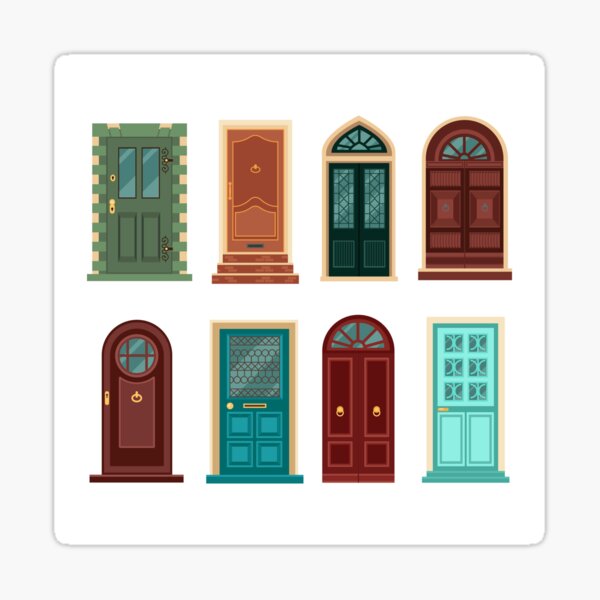 "Set of Vintage Doors" Sticker for Sale by ivector | Redbubble