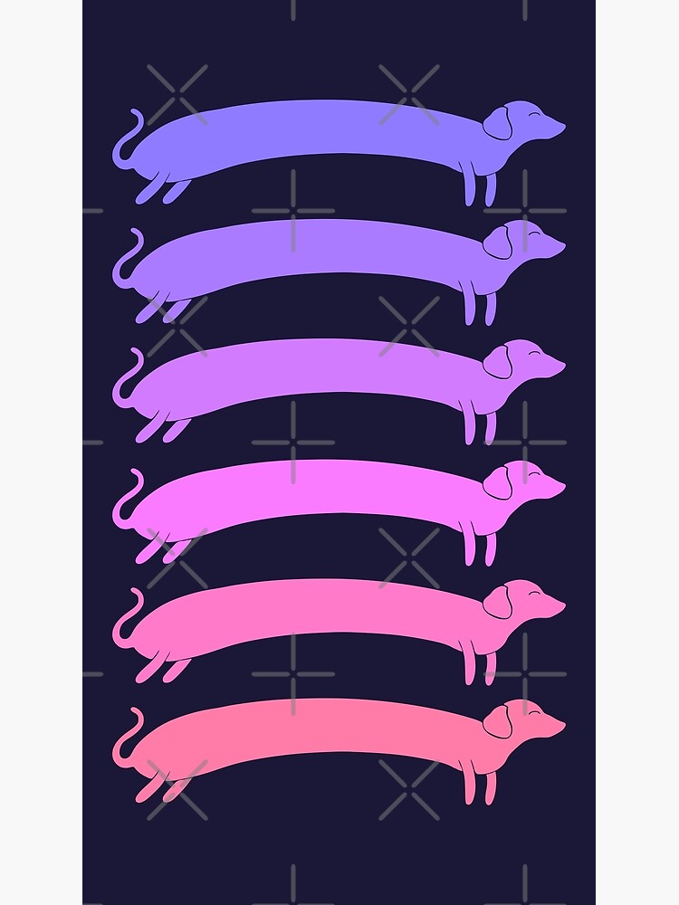 "Gradient sausage dog dachshund illustration | cute kawaii puppy ...