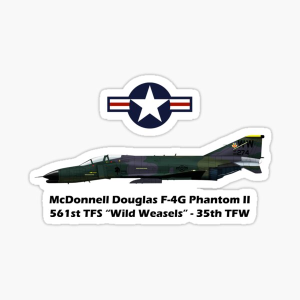 "F-4G Phantom II Wild Weasel 35th TFW" Sticker by magazinecombate ...