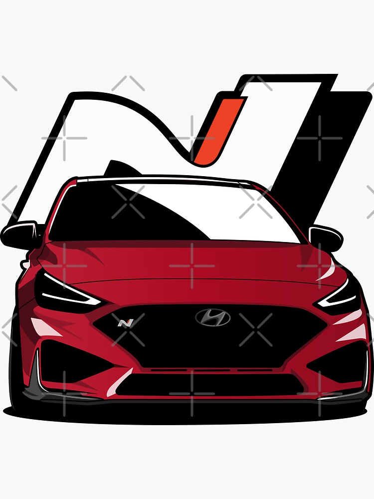 "Hyundai i30N Sunset Red" Sticker by IssKa | Redbubble