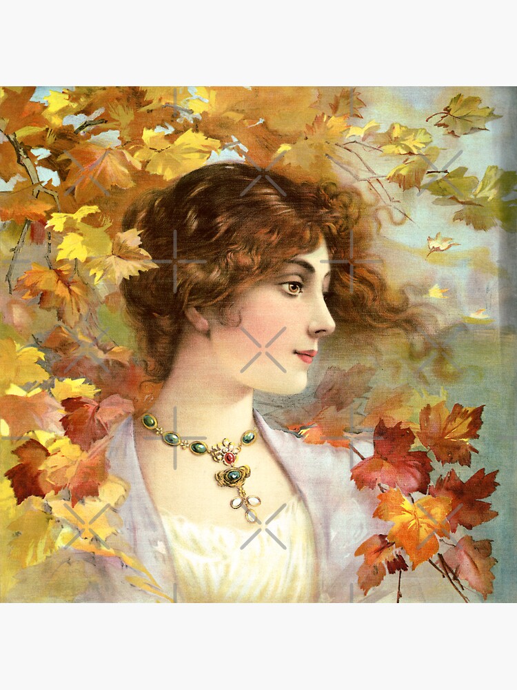 "'Autumn' Campbell, Metzger and Jacobson Chromolithograph 1905" Sticker ...