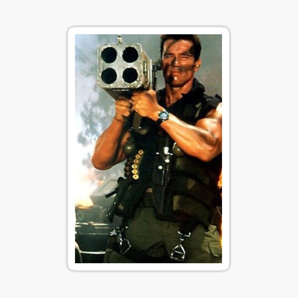 "Commando arnold schwarzenegger bazooka" Sticker by familyzine | Redbubble