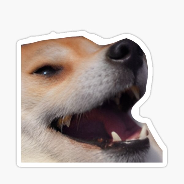 "laughing shiba inu :berk:" Sticker by Asutorufo | Redbubble