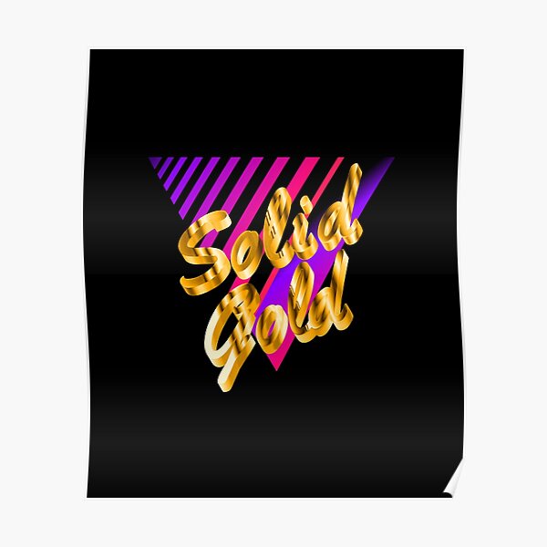 "Solid Gold 3D Retro Logo" Poster for Sale by 486DesignCo | Redbubble