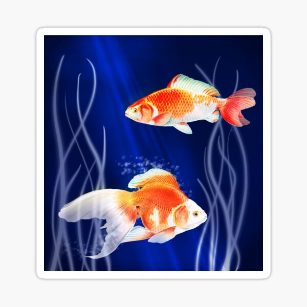 "Glowing Goldfish" Sticker for Sale by BunnyThePainter | Redbubble