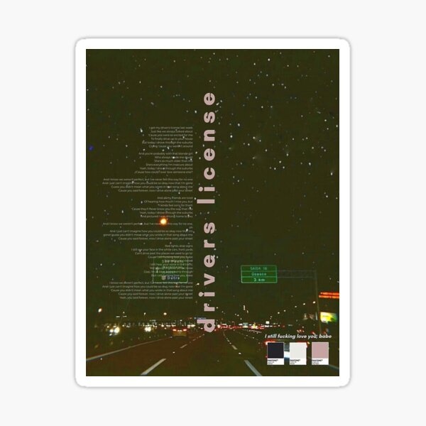 "Olivia Rodrigo Driver License" Sticker by ashley118 | Redbubble