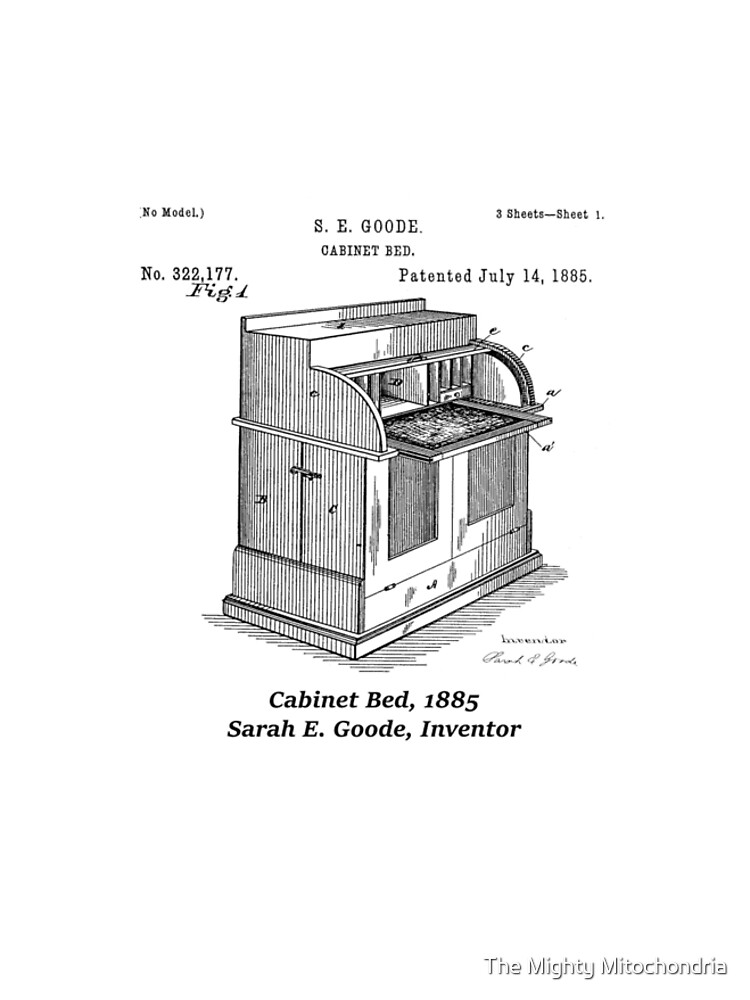 "Cabinet Bed, Sarah E. Goode, Inventor" Graphic T-Shirt Dress for Sale ...